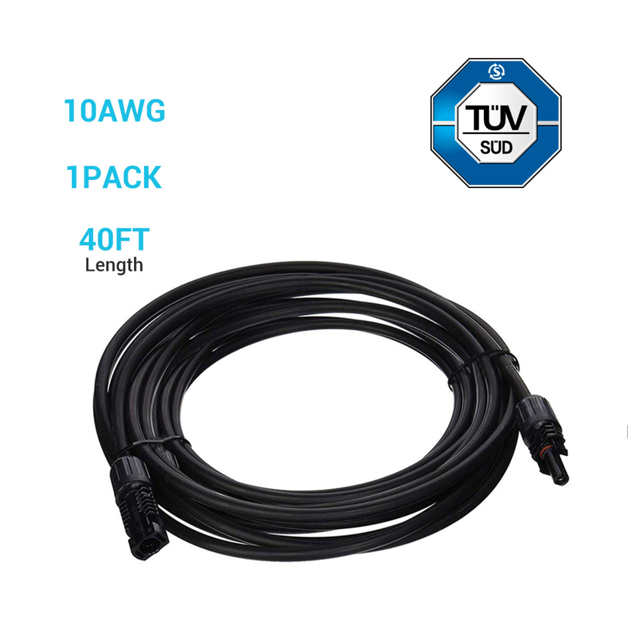 Renogy 1.5 Feet 12AWG Solar Extension Cable with MC4 Female and Male ...