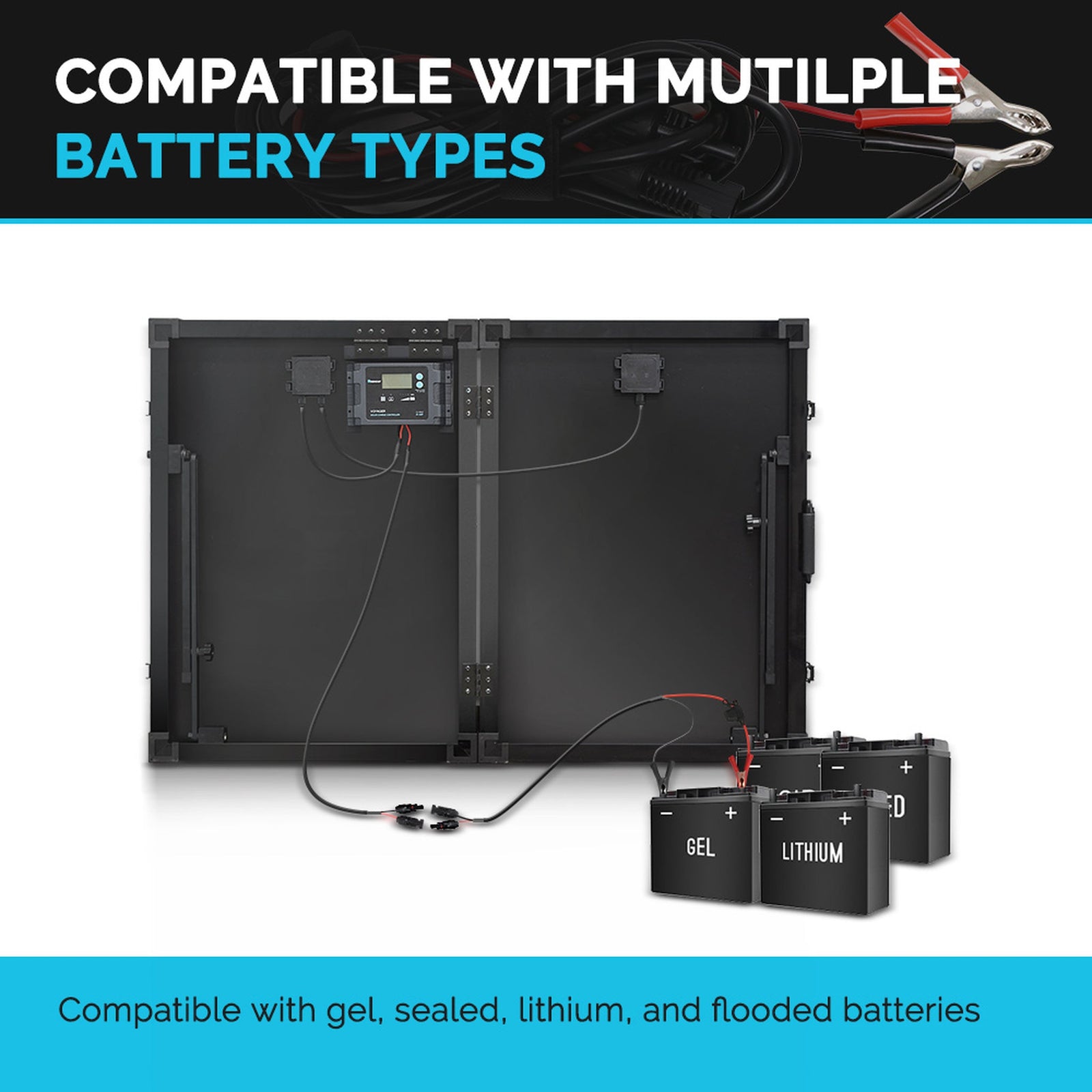 Renogy 100 Watt 12 Volt Monocrystalline Foldable Solar Suitcase with ...