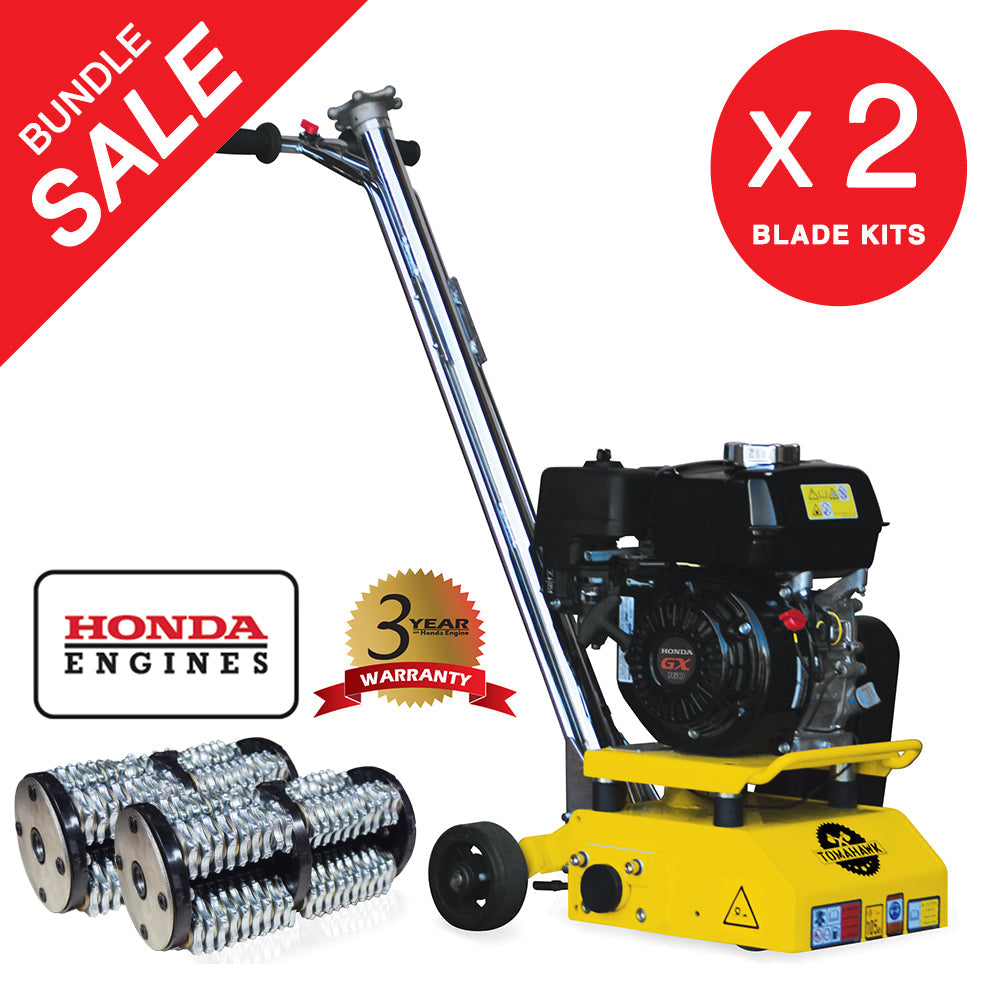 8” Gas Concrete Scarifier Planer Grinder with 5.5 HP Honda Engine Blad
