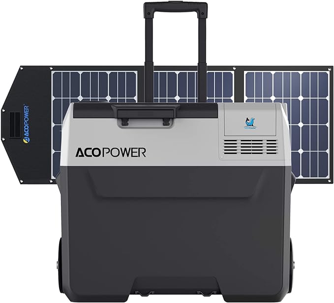 Acopower Battery Fridge 40/42 Quarts Bundel with Panel