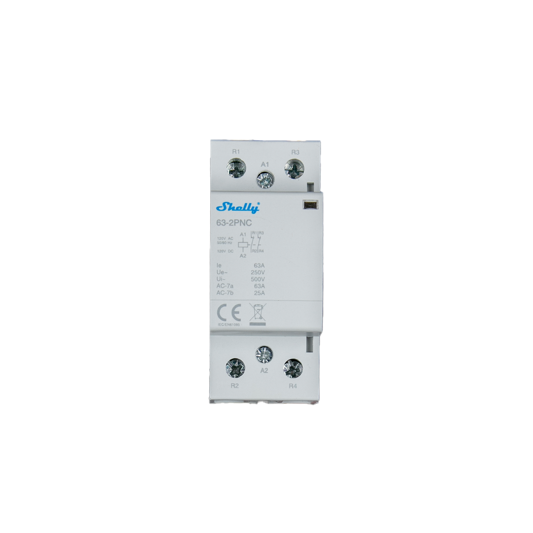 Shelly 63 amp 2 pole normally closed din rail contactor 120 vac coil ...