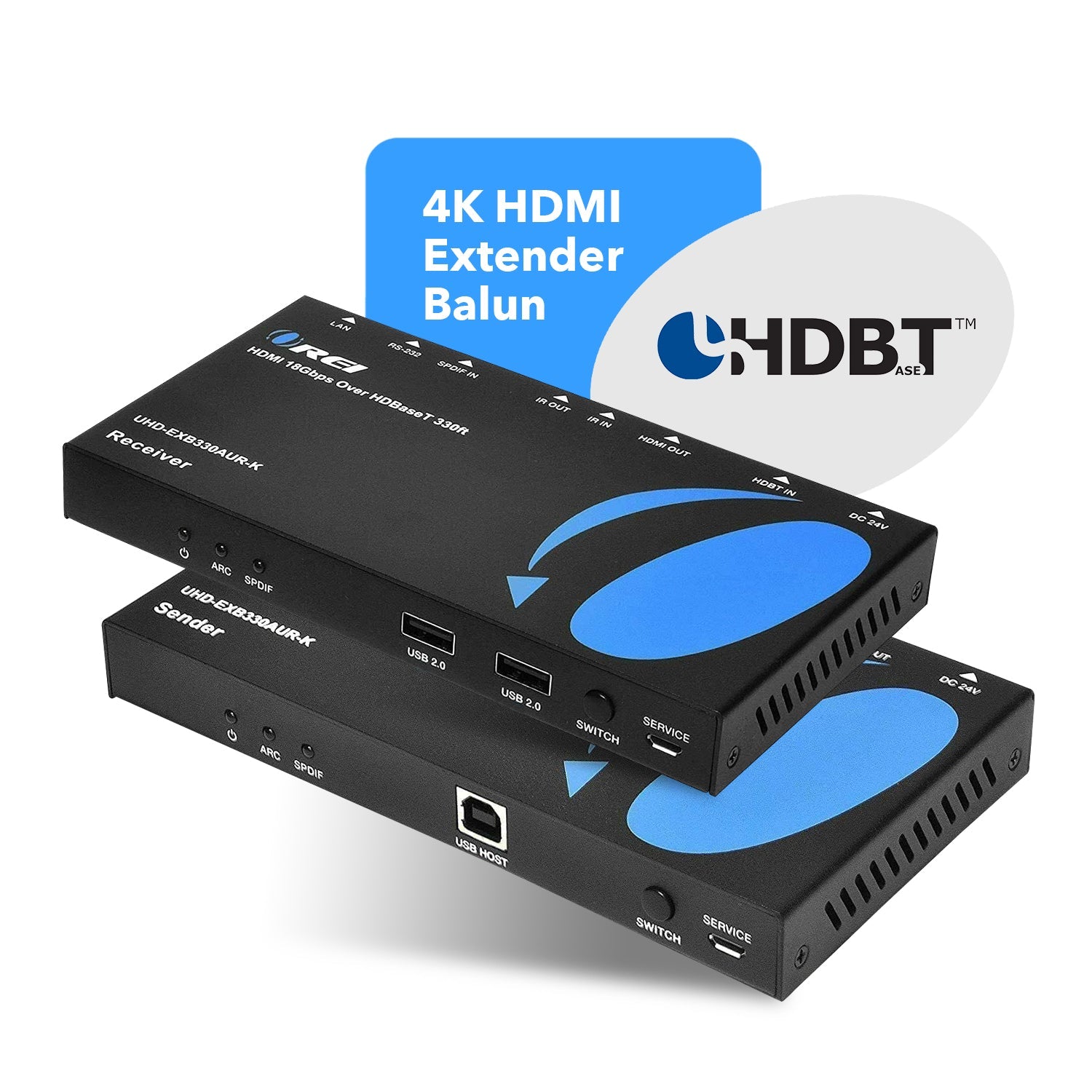 4K HDBaseT HDMI Extender Over CAT5e/6/7 with ARC/eARC & KVM Control up