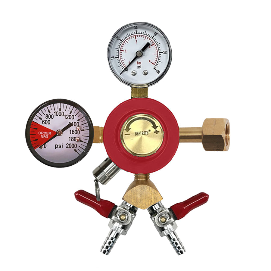 Bev Rite CO2 Regulator , Double Gauge - Dual Output
