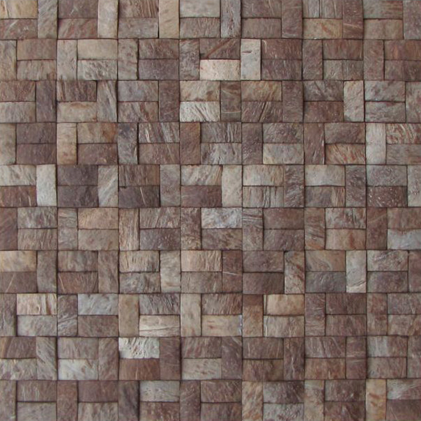 Coconut Shell 0.62"x1.25" Mesh-mounted Mosaic Wall Tile - Livfloors Co