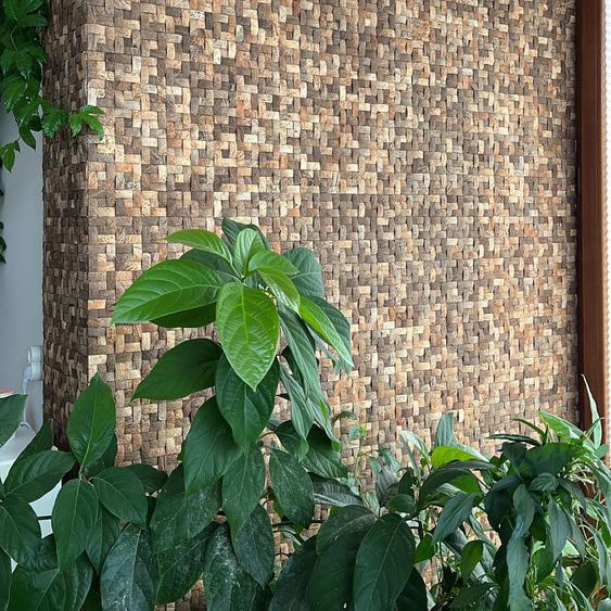 Coconut Shell Basketweave Mesh-mounted Mosaic Wall Tile - Livfloors Co