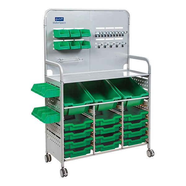 Gratnells MakerSpace Cart 40.00x17.00x62.00in Grass Green | Wellbots ...