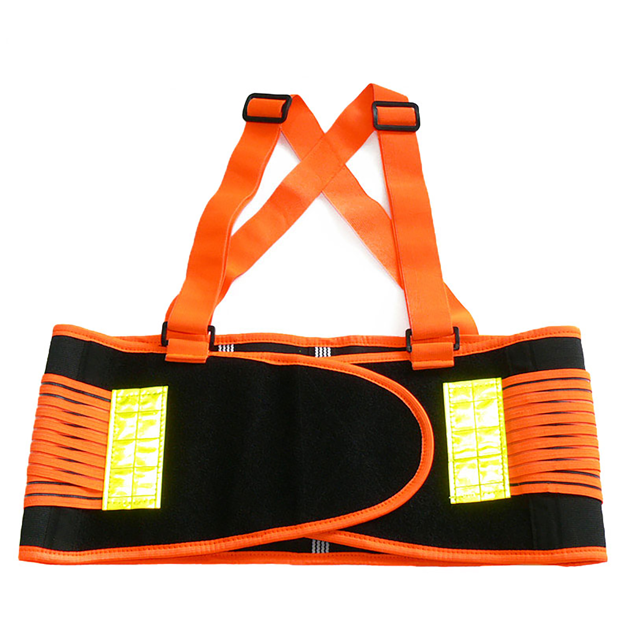 Hi-Vis Adjustable Back Support Belt with Suspenders and Reflective Str