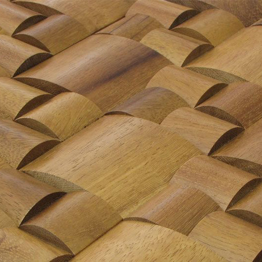 Iroko Pattern Straw Mesh-mounted Wood Mosaic Wall Tile - Livfloors Col