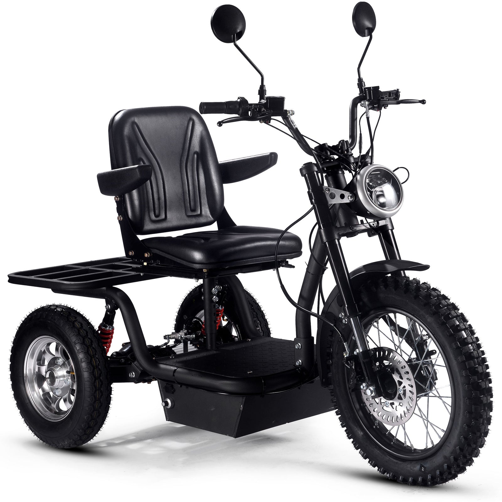 MotoTec Electric Trike 60v 1800w Black | Wellbots | Free Shipping