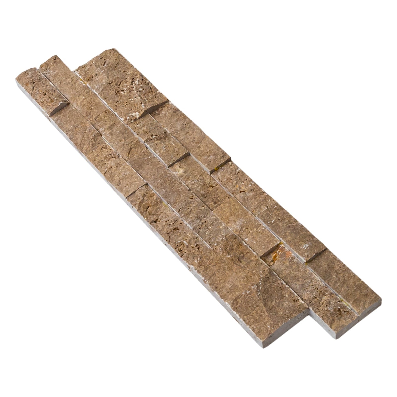 Noce Brown Ledger 3D Panel 6"x24" Natural Marble Wall Tile - Full Truc