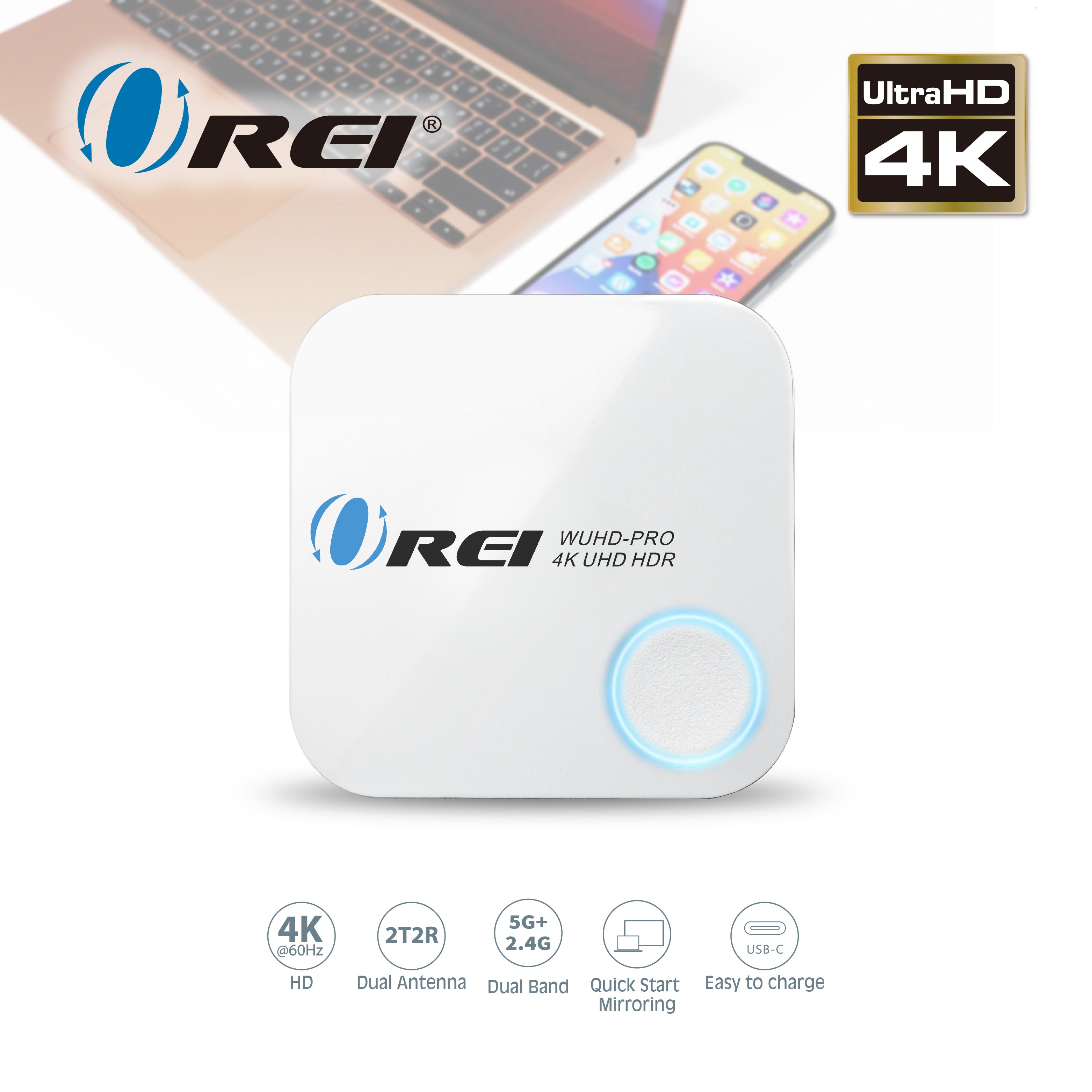 4K Wireless HDMI Display Receiver Adapter, 2.4G/5Ghz 4K@60hz Screen Mi