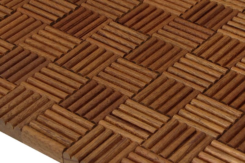 Sapele Madlen Mesh-mounted Wood Mosaic Wall Tile - Livfloors Collectio