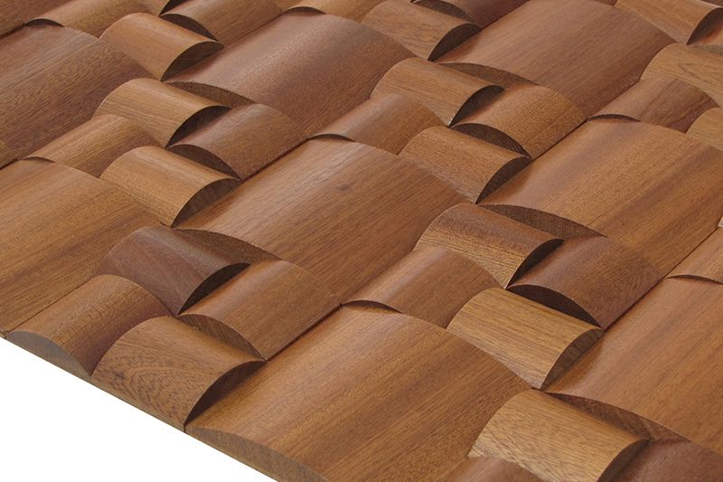 Sapele Pattern Straw Mesh-mounted Wood Mosaic Wall Tile - Livfloors Co