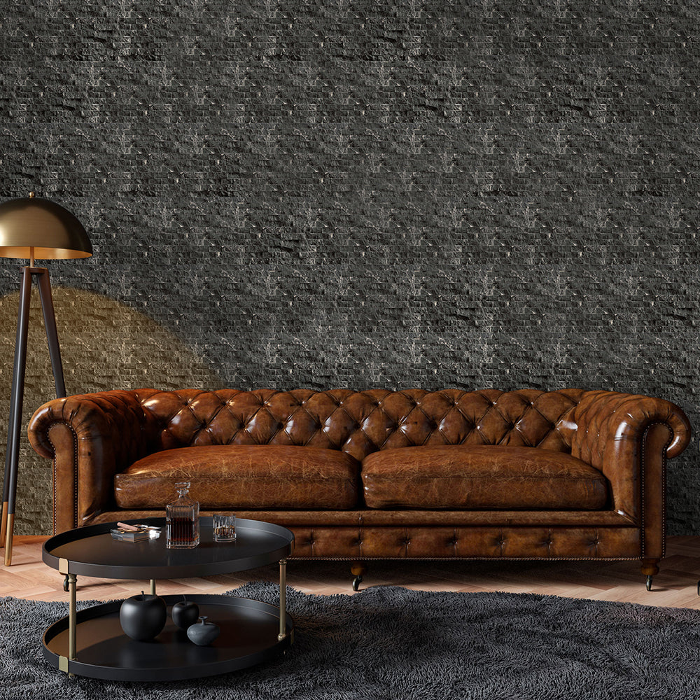 Toros Black Marble Split Face Brick Mosaic Wall Tile - Livfloors Colle