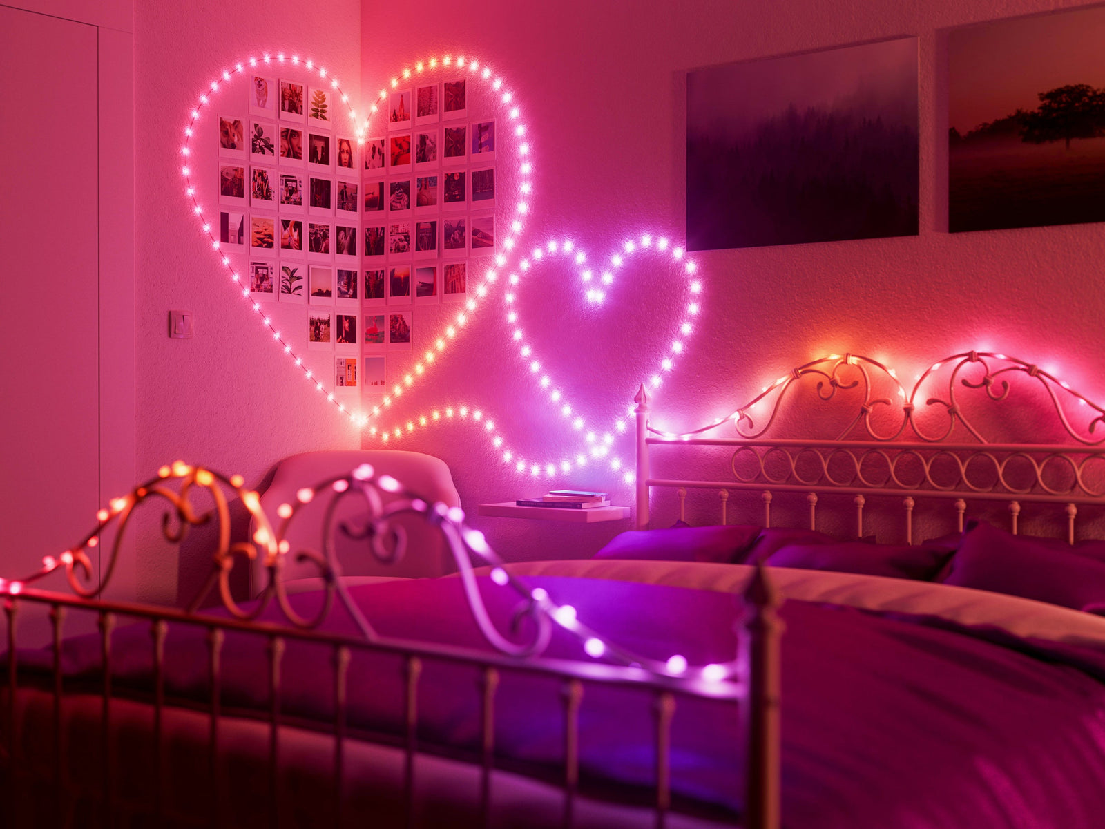Twinkly Strings USB-C Heart 200 LED, Heart-Shaped LED Light String, RGB ...