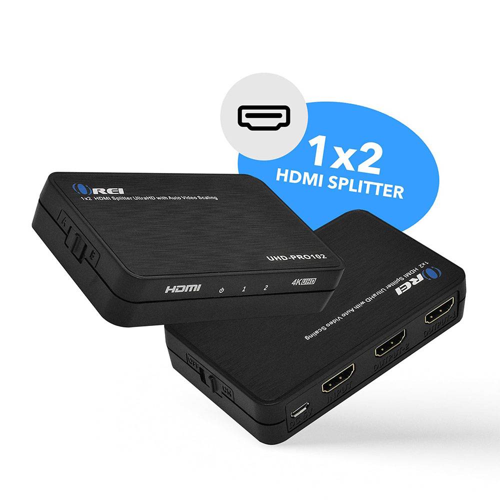 1x2 HDMI Splitter: 1-in 2-out, UltraHD 4K, Downscale, EDID (UHD-PRO102