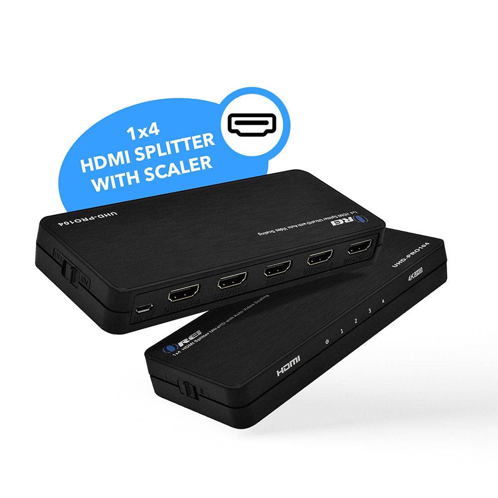 1x4 HDMI Splitter: 1-in 4-out, UltraHD 4K, Auto-Downscale, EDID (UHD-P