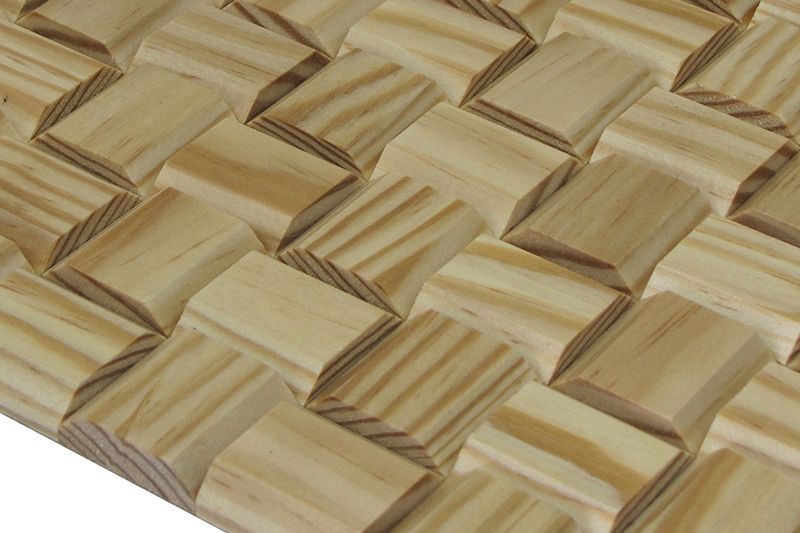 US Pine Pyramid Mesh-mounted Wood Mosaic Wall Tile - Livfloors Collect