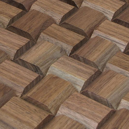 US Walnut Pyramid Mesh-mounted Wood Mosaic Wall Tile - Livfloors Colle