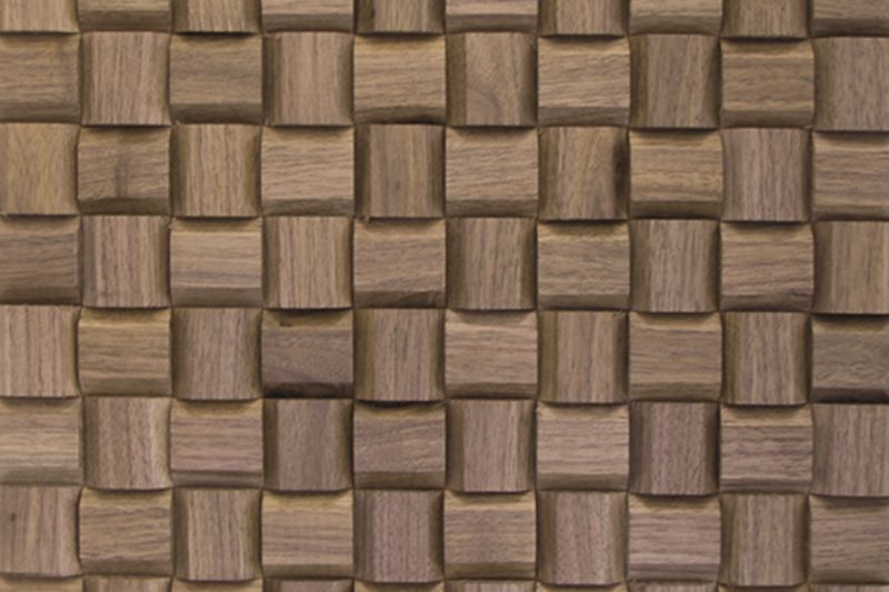 US Walnut Pyramid Mesh-mounted Wood Mosaic Wall Tile - Livfloors Colle