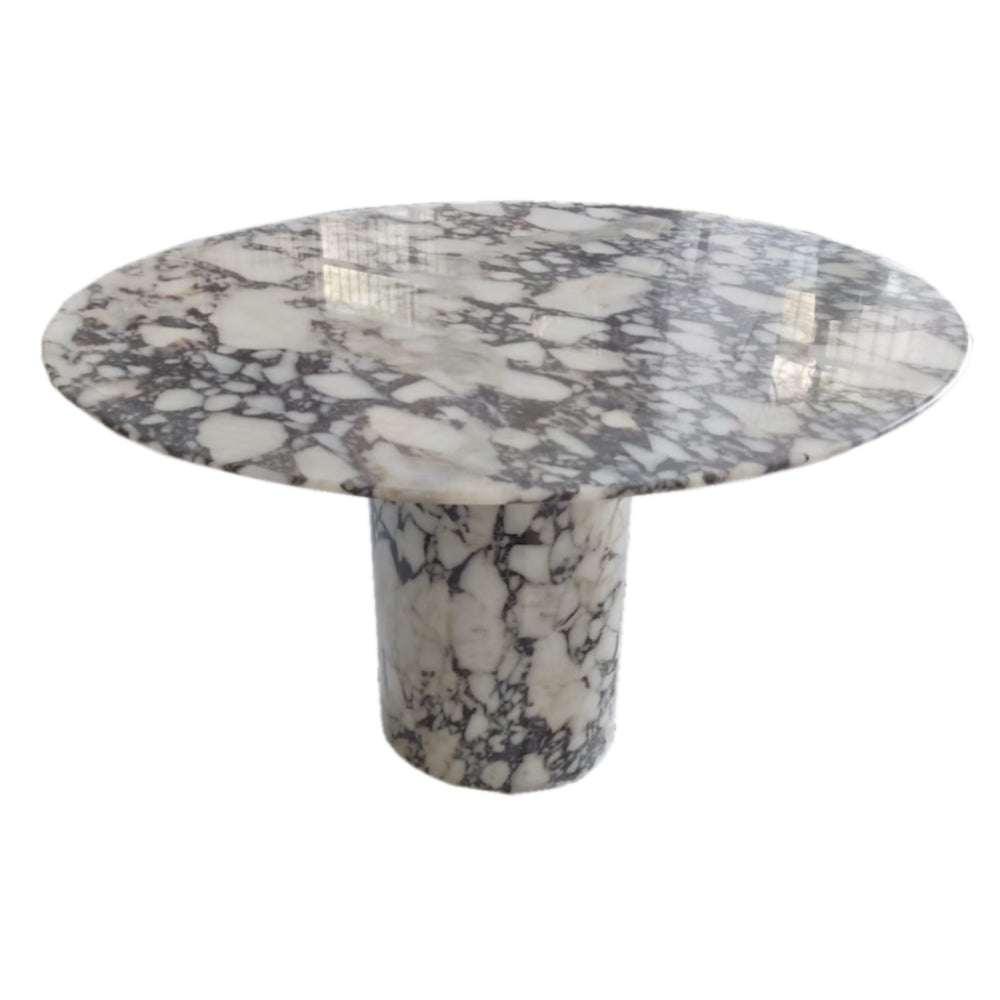 Calacatta Viola Marble Round Dining Table with Round Marble Legs (D)48