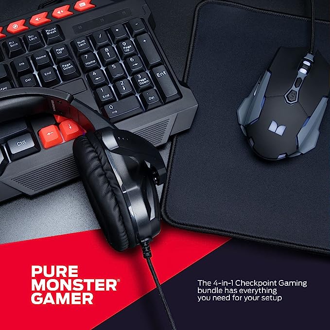 Monster - Campaign Gaming Bundle Black - Keyboard Mouse Headset Mouse ...