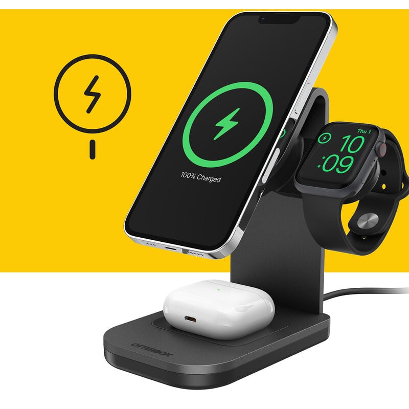 Otterbox - 3 In 1 Magsafe Wireless Charging Stand - Phantom Night ...