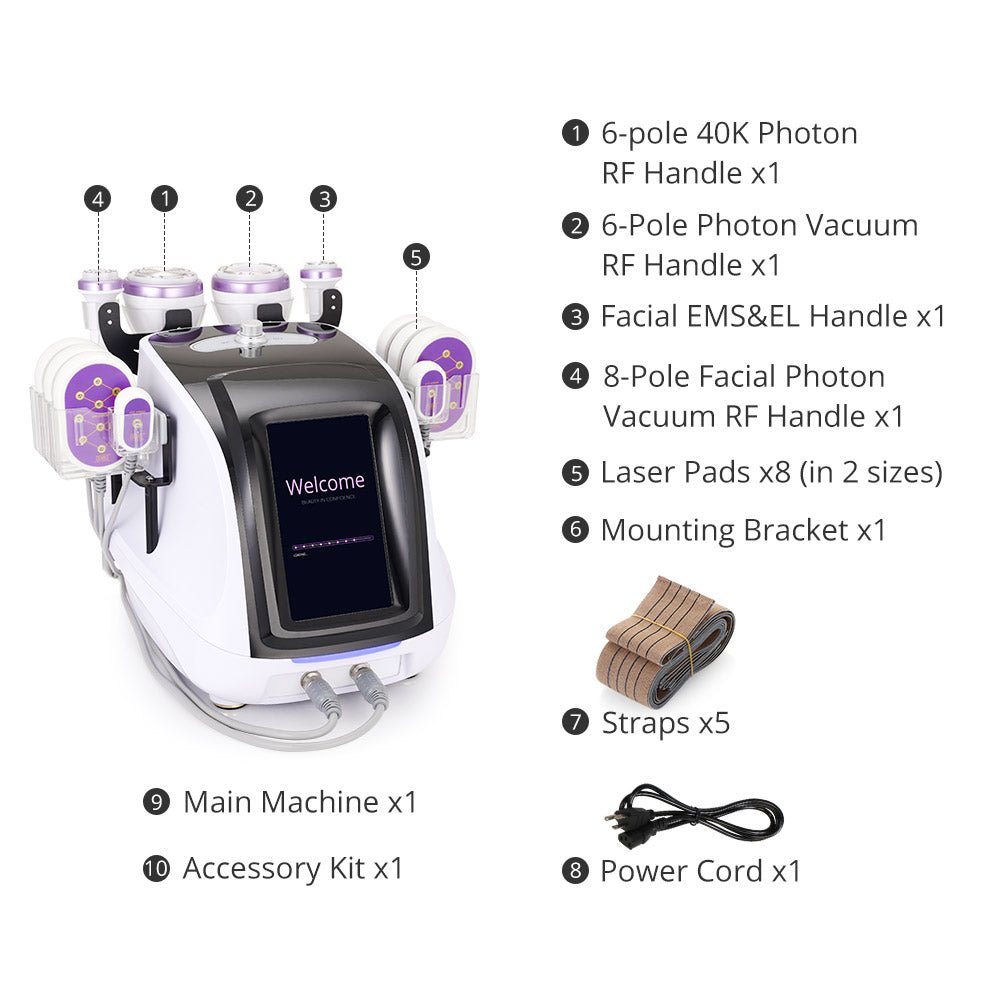 Shape Tactics - 6-in-1 30K Cavitation Vacuum Lipo RF | Wellbots
