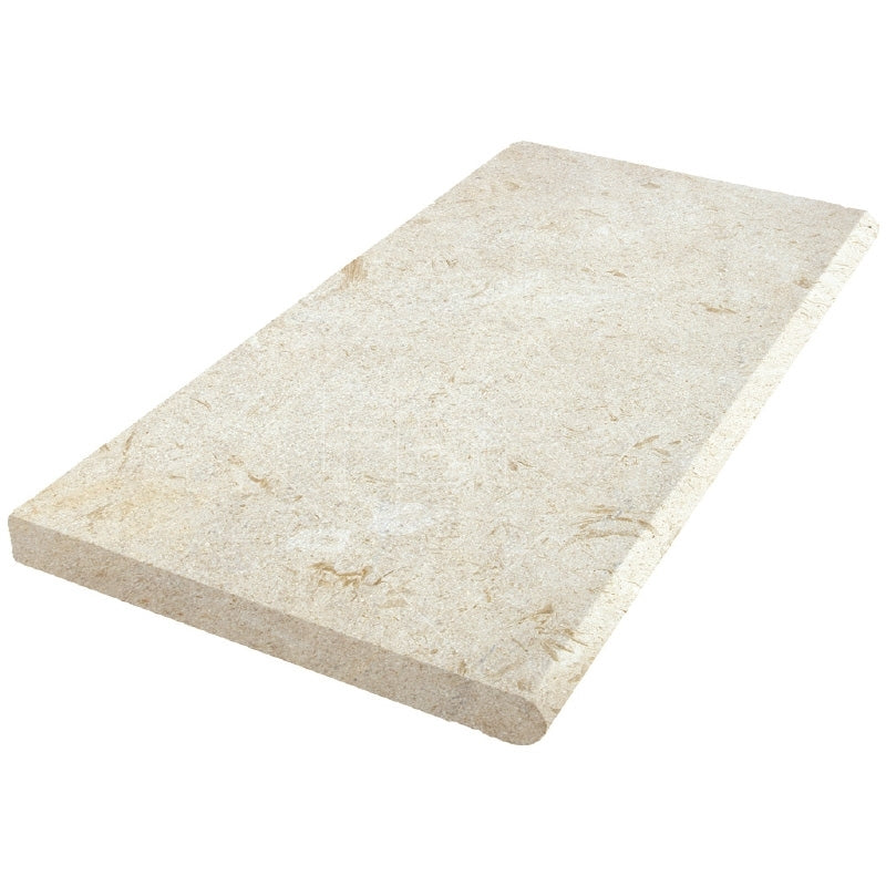 Shell Stone White 12"x24" Tumbled Limestone Pool Coping - Full Trucklo