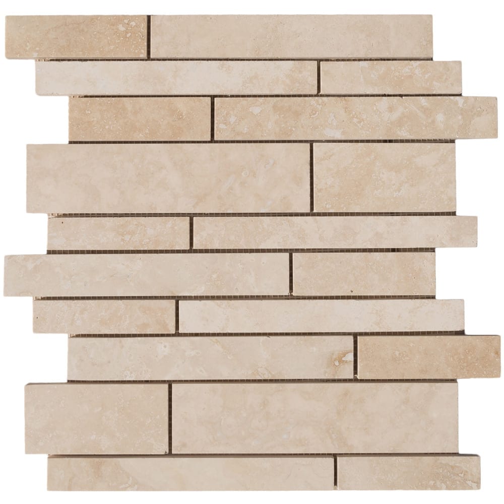 Classic Beige Travertine Slides Honed Mosaic Floor and Wall Tile - Liv